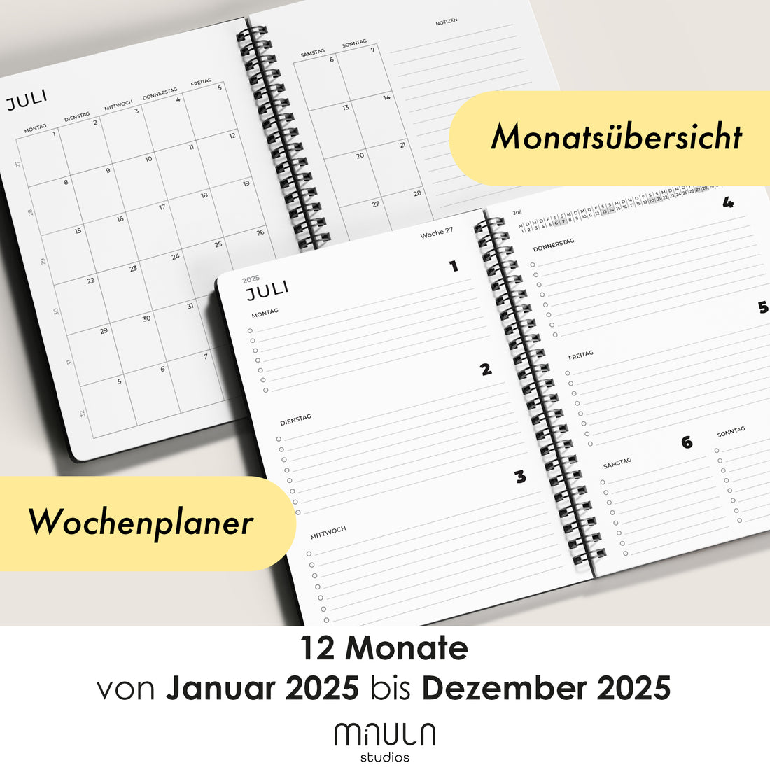 Kalender & Planer - Produkte für Achtsamkeit & Klarheit | Milula Studios